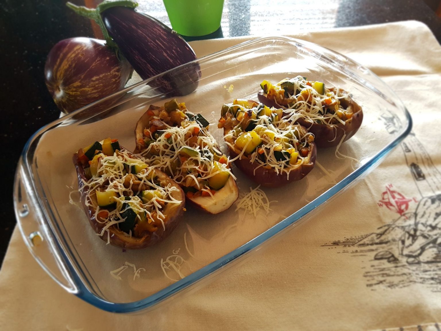 Receta de Berenjenas Rellenas de Verdura al Horno